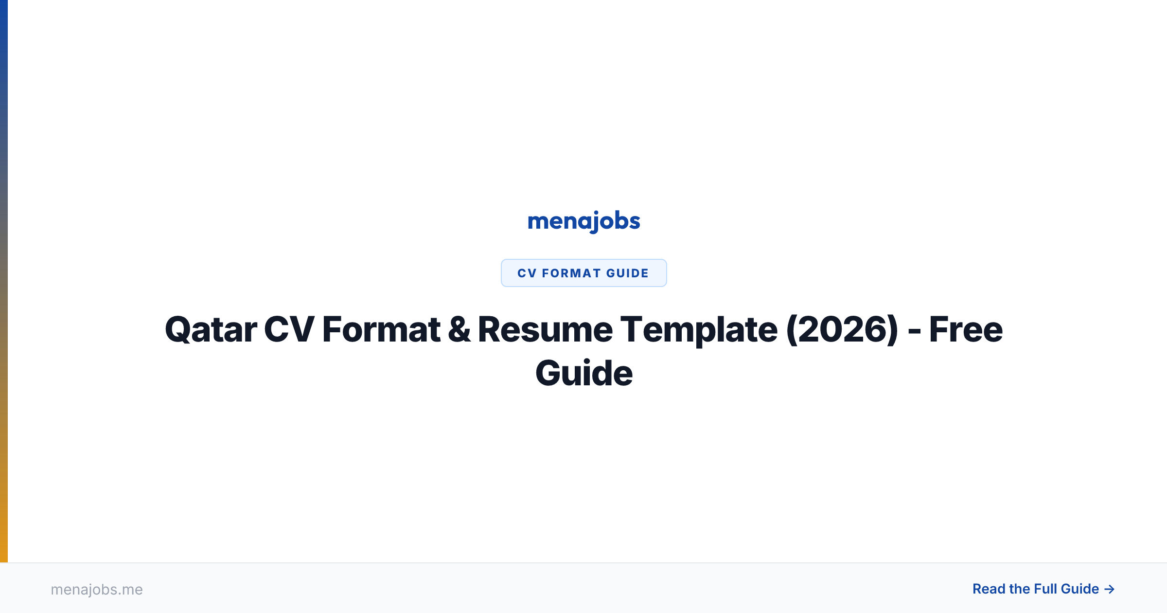 Qatar CV Format & Resume Template (2026) - Free Guide