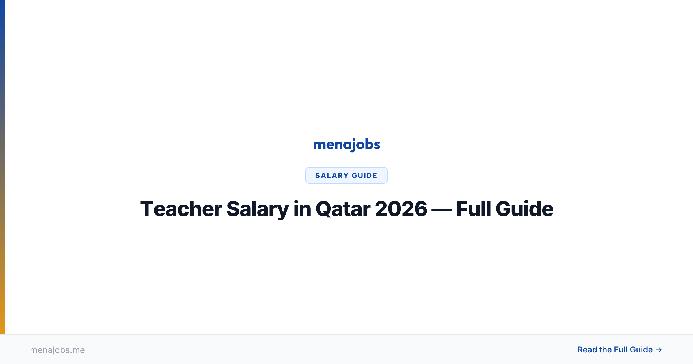 Teacher Salary in Qatar 2026 — Full Guide
